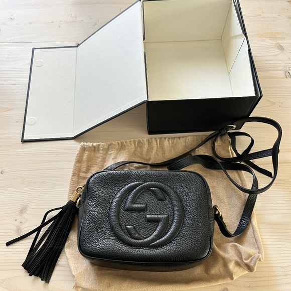 Gucci | Bags | Gucci Black Leather Crossbody | Poshmark